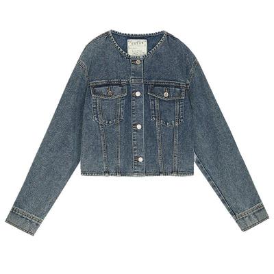 谜底牛仔外套女2025春季新品复古风百搭宽松夹克牛仔服251MW0059