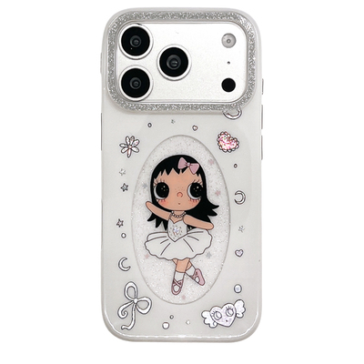 kaia 甜妹可爱芭蕾舞小玉yuy鎏金适用苹果17promax手机壳iphone16pro新款16女17pro创意15pro双层防摔手机套