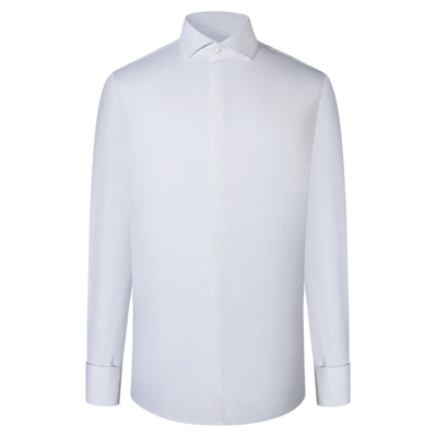 【卓雅系列】CANCLINI进口面料男士纯棉白色法式衬衫高端商务衬衫