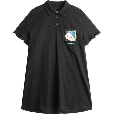 凯莉欧甜美蝴蝶结拼接连衣裙