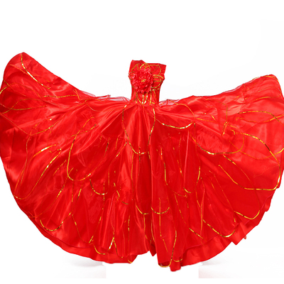 新款现代表演服装女开场舞大摆裙