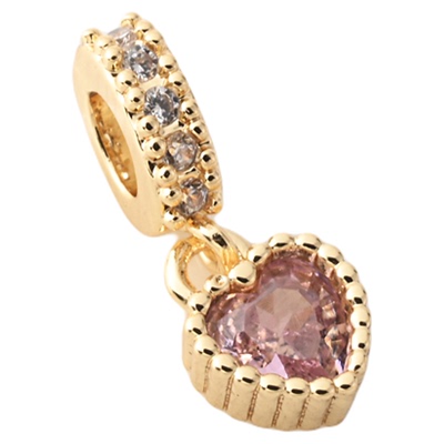 14K包金镶锆五角星桃心滴溜吊饰