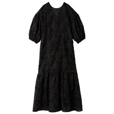 Mila Owen26春夏新品优雅立体绒面印花薄纱连衣裙09WFO261108