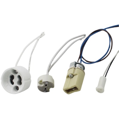 g4灯座线陶瓷耐高温插座G9水晶灯座MR16 GU10灯杯插头R7S灯管配件