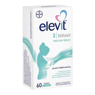 德国Elevit爱乐维3段含叶酸DHA叶黄素维生素哺乳期60粒德国进口