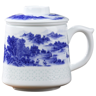 新品景德镇高颜值大容量泡茶杯