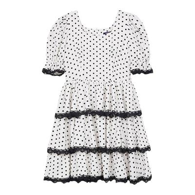 复古少女蛋糕裙波点连衣裙