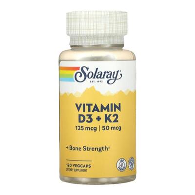Solaray维生素D3K2无大豆补钙保持骨骼强健促进钙吸收
