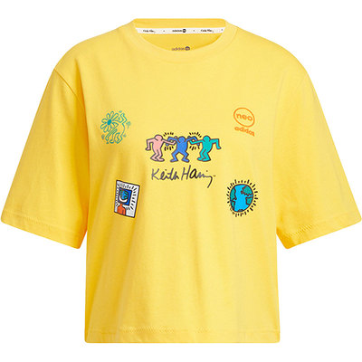 阿迪达斯Neo女子运动短袖T恤