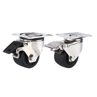 304不锈钢3寸低重心万向轮2.5寸日式巨无霸刹车轮2寸不锈钢轮轱辘