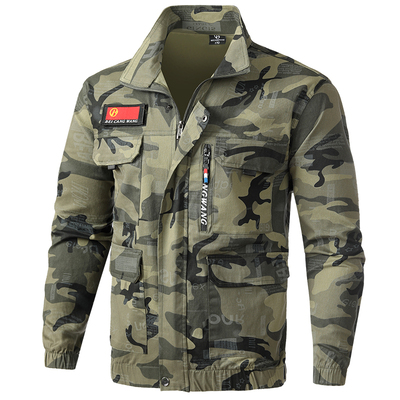 春秋工作服纯棉弹力男装加厚耐磨