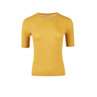 THEEASE舒适派静奢系列Cariaggi意大利进口纱线羊毛针织短袖T恤衫