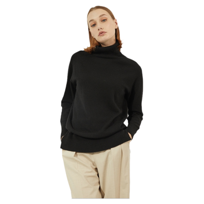 圣雪绒两翻领纯色简约宽松羊绒衫