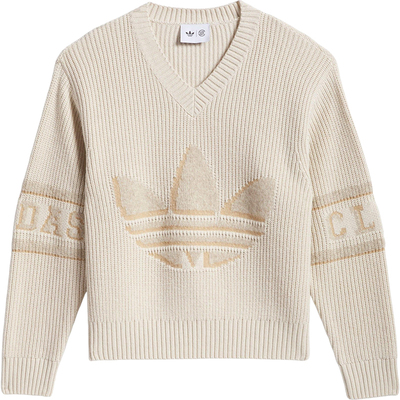 Adidas/阿迪达斯正品三叶草男女日常V领针织运动休闲套头衫IK2975