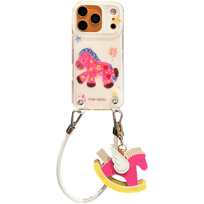 lizardhill 可爱小马适用苹果17promax手机壳新款iphone16pro女15pro斜挎可背带挂绳14pro马年13小众不会撞壳