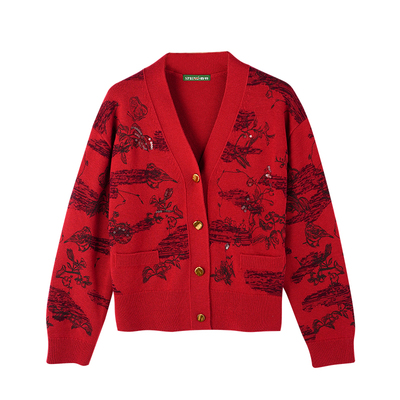 春竹复古风绵羊毛短外套