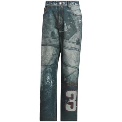 优购adidas 阿迪达斯三叶草男子运动休闲街头宽松牛仔长裤KC2691