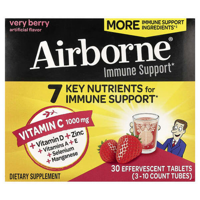 AirBorne高吸收维生素C泡腾片橙子味抵御自护力up维矿营养