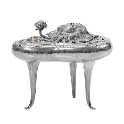 纯银999纯手工银香炉高端香道