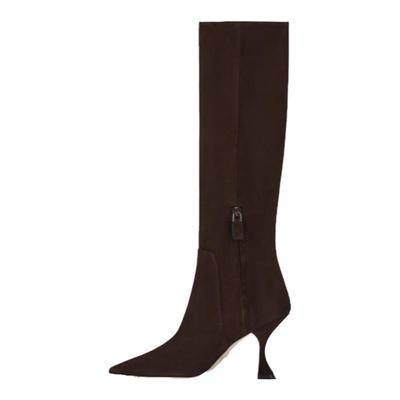 SW早春美拉德细高跟及膝瘦瘦靴