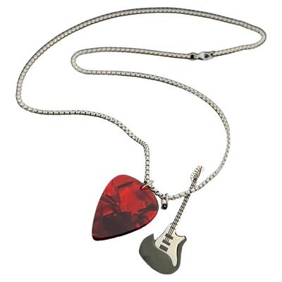 拨片吉他吊坠项链小众嘻哈卫衣链