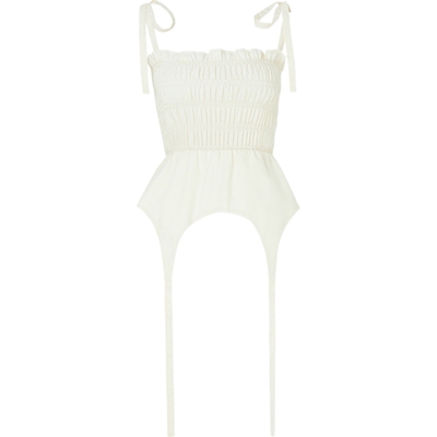 SANDY LIANG 春夏女系带绉缝背心