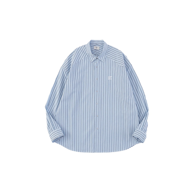 COMMON SCENTS「UNIFORM」全棉色织条纹经典交叉育克长袖衬衫