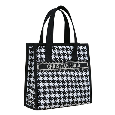 欧美时尚千鸟格大容量收纳妈咪包