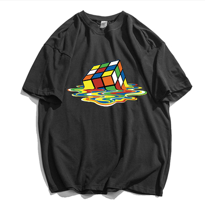 青少年创意魔方短袖t恤青春流行