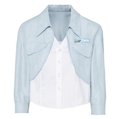 【商场同款】HPLY荷比俪夏拼接衬衫式装饰外套HYD23520175