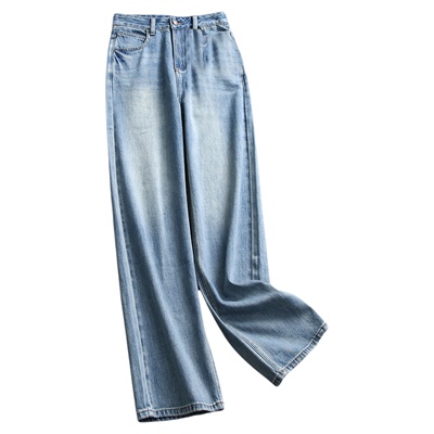 百搭宽松直筒裤拖地裤阔腿牛仔裤