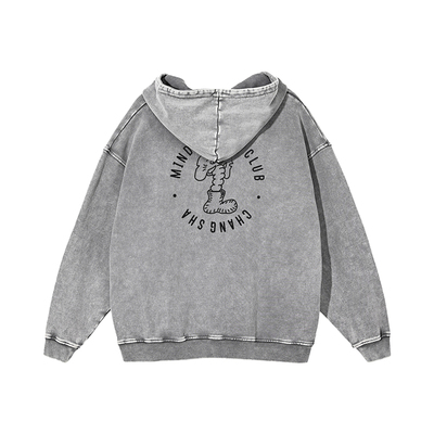 MindError小象圆徽印花连帽卫衣