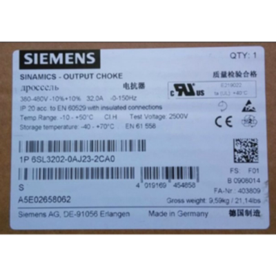 议价6SL32020AJ232CA0西门子输出电抗器功率模块6SL32020AJ232CA0