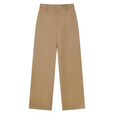 卡其色廓形西装阔腿裤休闲长裤