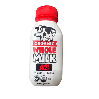 美国进口A2有机原味全脂牛奶240ml18瓶儿童成长常温奶whole milk