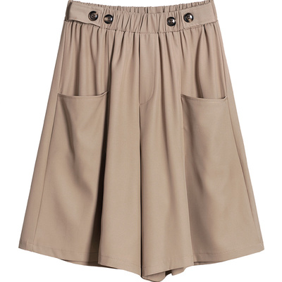 宽松百搭高腰短裤舒适垂感五分裤