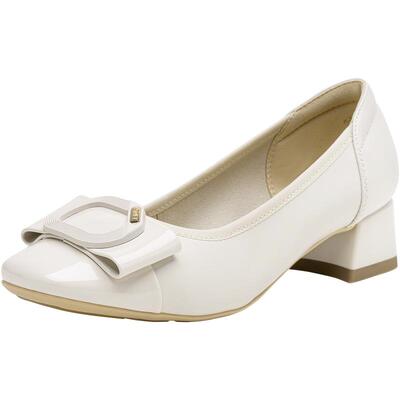 百思图春秋商场新款羊皮通勤粗跟一脚蹬浅口单鞋妈妈鞋女K3080CQ5