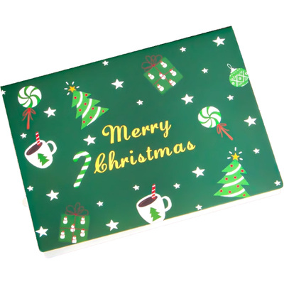 圣诞贺卡带信封套装烫金高档英文单页式卡纸礼物merry christmas圣诞树麋鹿雪人复古祝福对折卡片手写感谢卡