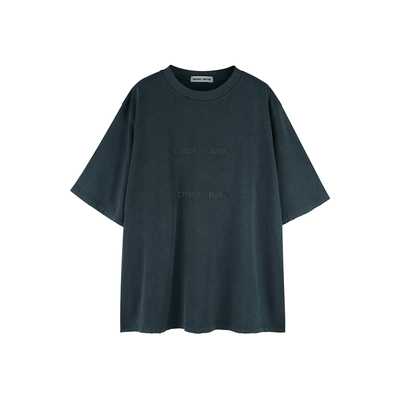 水洗做旧日系复古印花短袖T恤