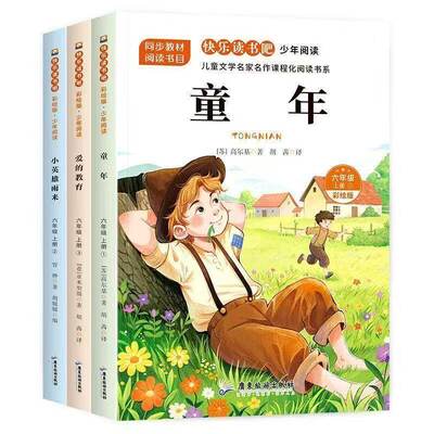 全套3册童年六年级上册必读的课外书高尔基正版原著快乐读书吧六上阅读书目爱的教育亚米契斯小英雄雨来管烨6上人教版书籍经典故事