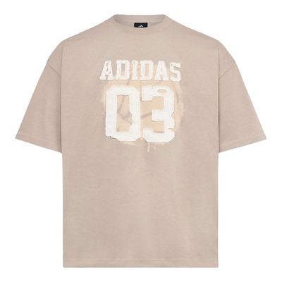 Adidas/阿迪达斯官方正品男士字母宽松凉爽日常运动短袖T恤KX4883