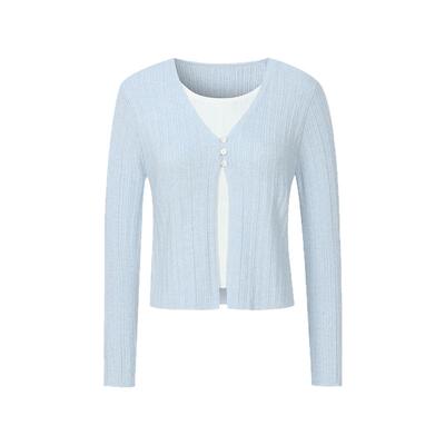 GCRUES假两件针织开衫女春