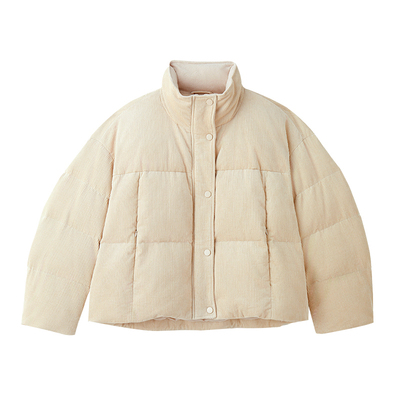 立领灯芯绒棉服短棉衣面包服外套