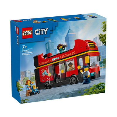 LEGO乐高城市60407红色双层观光巴士男女孩拼装积木儿童玩具礼物