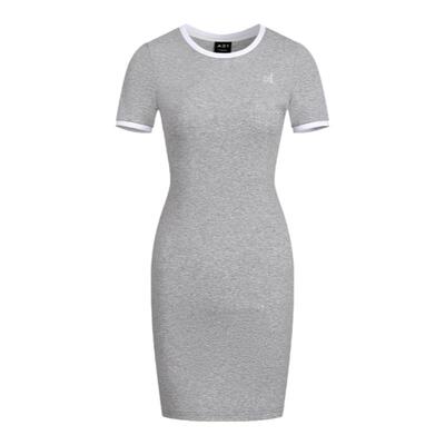 A21女装圆领短袖连衣裙夏季