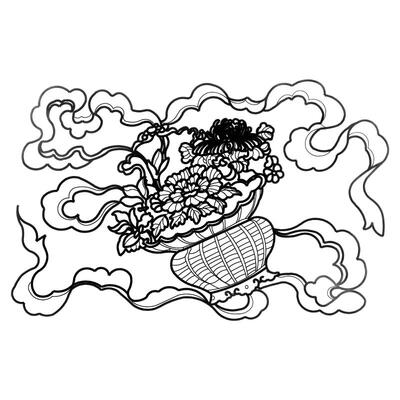 暗八仙图案cad和ai两种格式