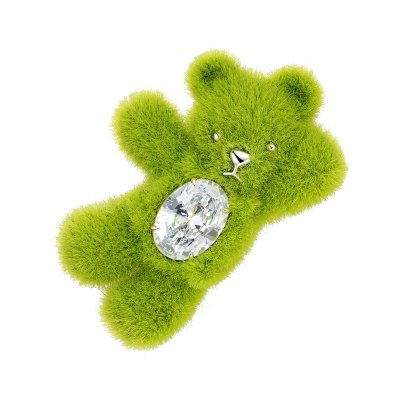 YVMIN尤目 草地招手小熊发卡宝石发夹边夹生日礼物可爱发饰新品