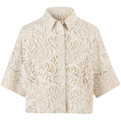 IIIVIVINIKO2023夏新品箱型蕾丝短袖衬衫女M320449343D