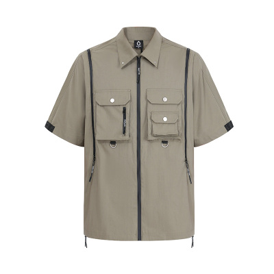 机能多口袋短袖衬衫工装机能风
