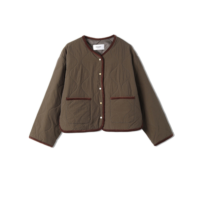 军绿夹棉外套女宽松重工定染棉服